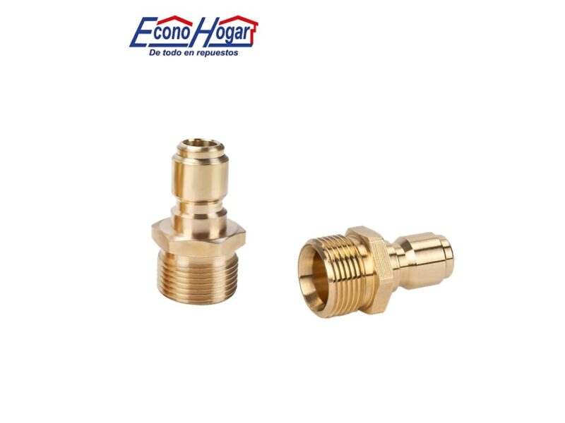 CONECTOR RAPIDO PLUG 3/8CRP X M22 MACHO BRONCE | EconoHogar