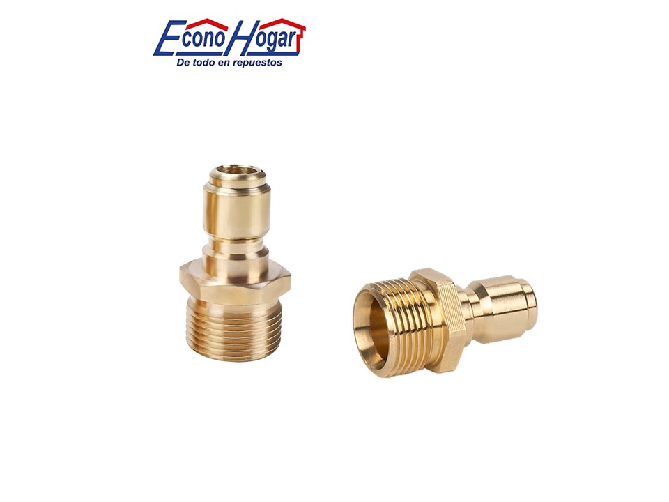 CONECTOR RAPIDO PLUG 3/8CRP X M22 MACHO BRONCE | EconoHogar